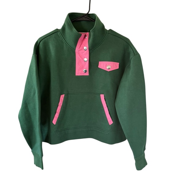 Tuckernuck | Sweaters | Tuckernuck Sport Green Pink Trim Henley Button ...